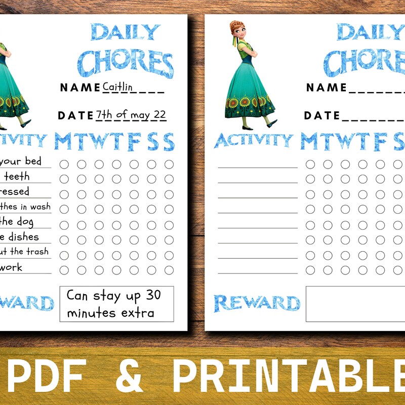 Frozen Chore Chart - Etsy