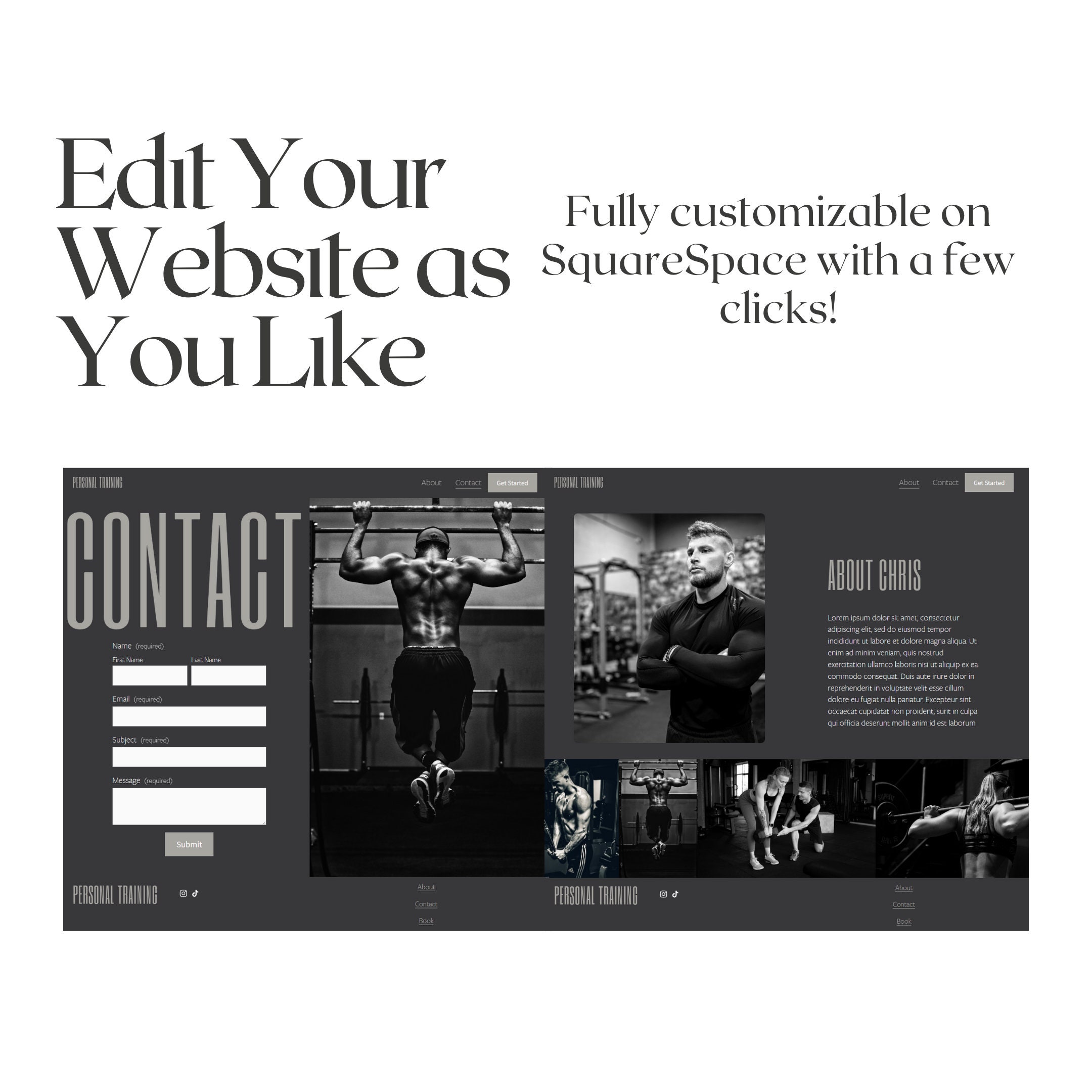 Fitness Trainer Website Template | Squarespace 7.1 Template | Fitness ...