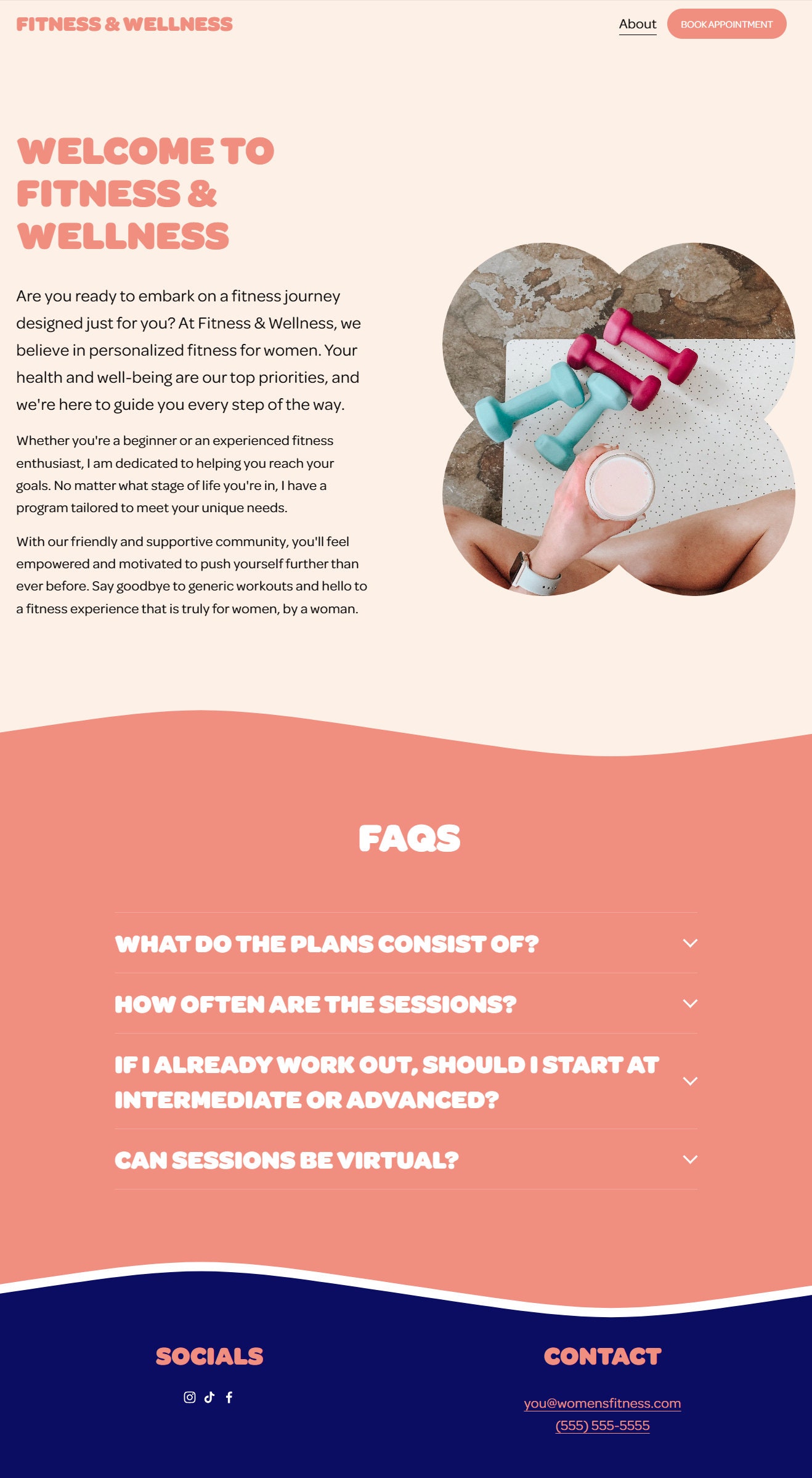 Fitness and Wellness Website Template Squarespace 7.1 Template Personal ...