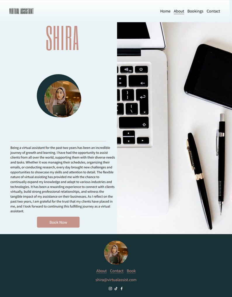 Virtual Assistant Website Template | Squarespace 7.1 Template | Simple ...
