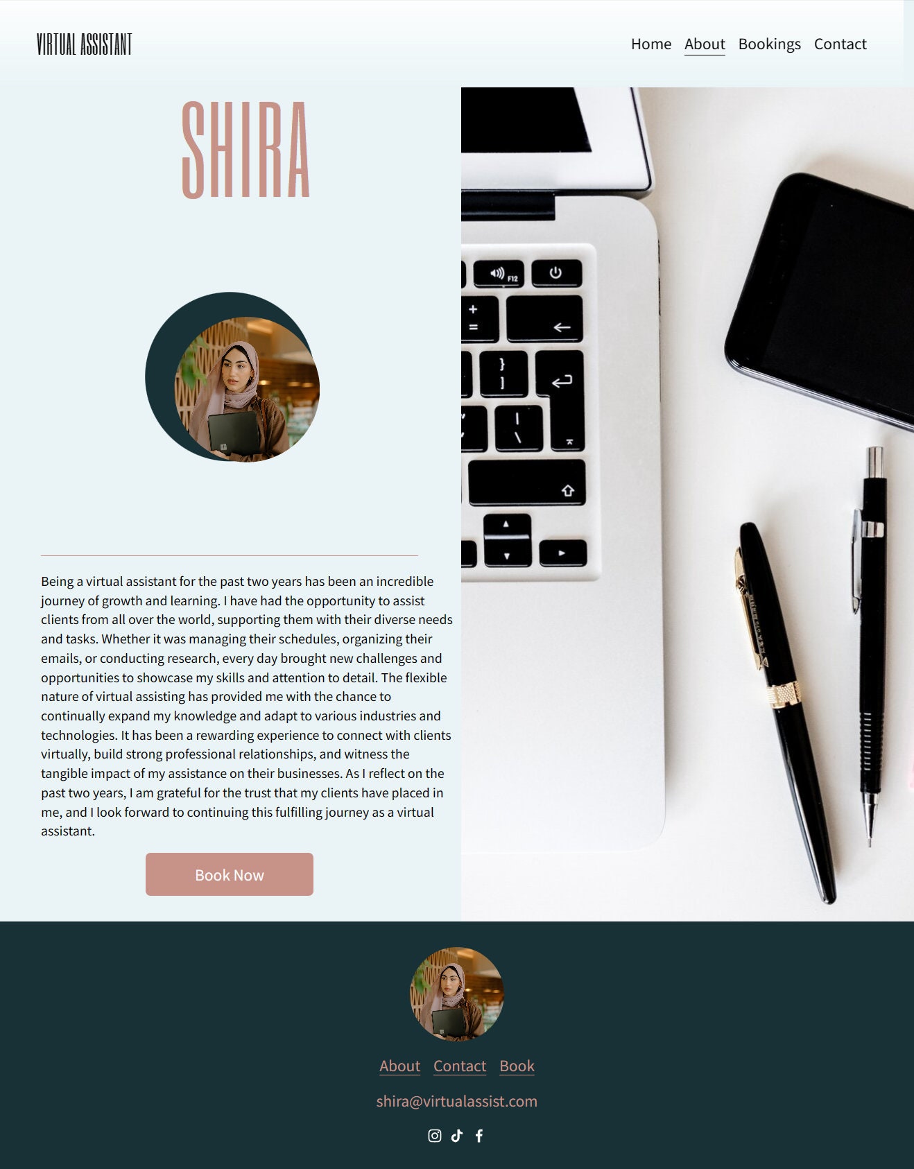 Virtual Assistant Website Template | Squarespace 7.1 Template | Simple ...