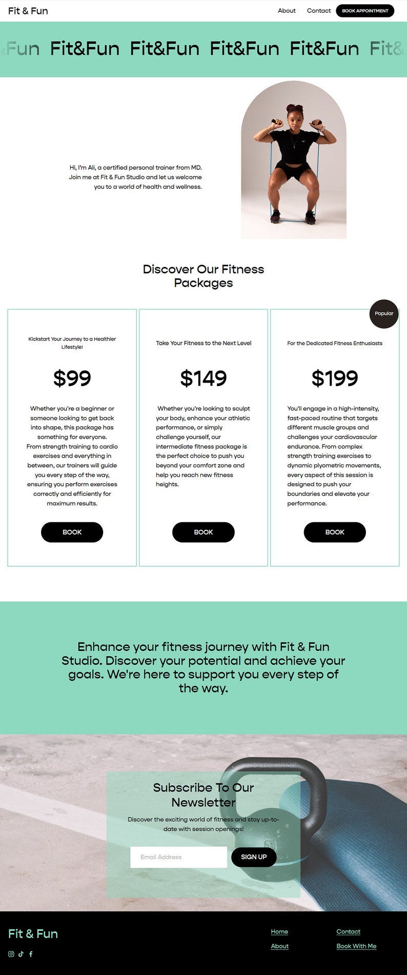 Personal Trainer Website Template Squarespace 7.1 Template Fitness ...