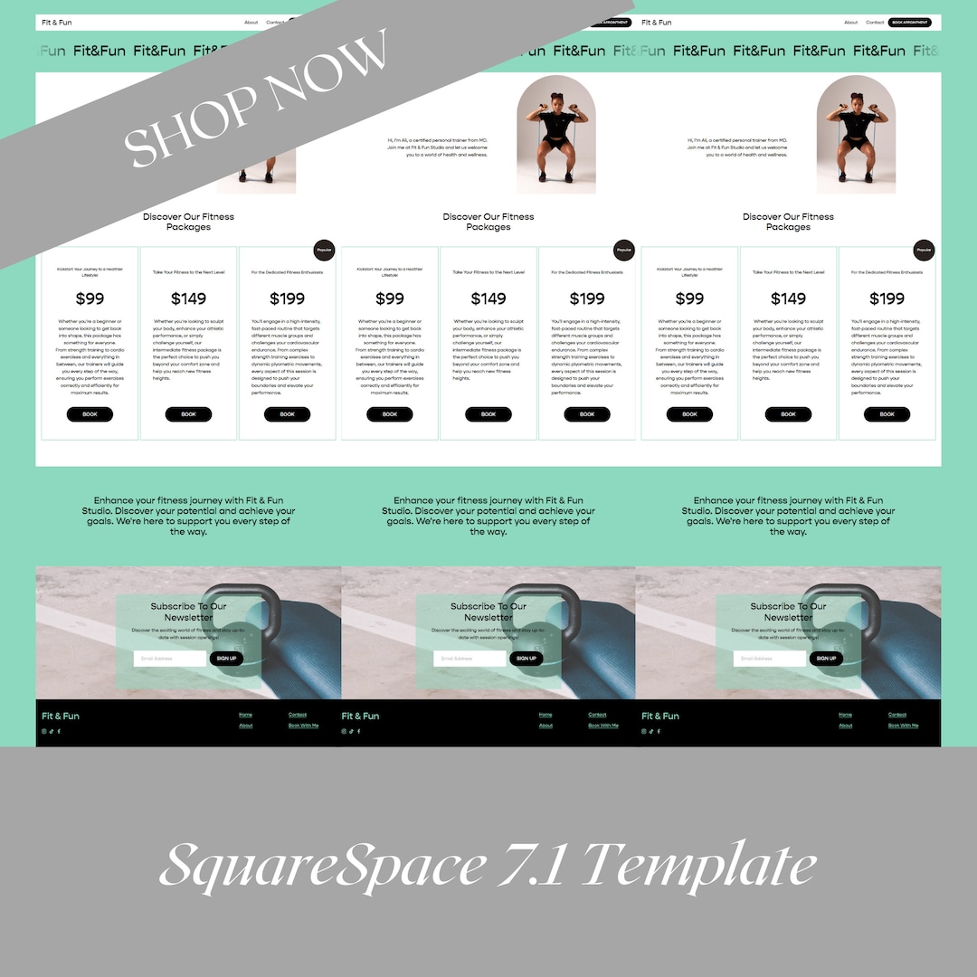 Personal Trainer Website Template Squarespace 7.1 Template Fitness ...