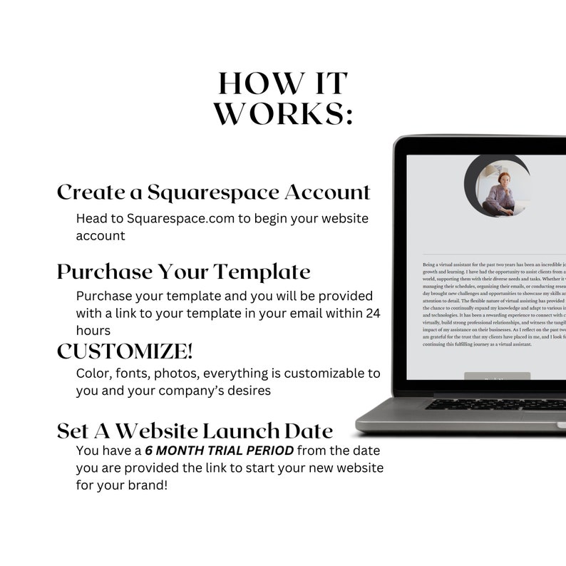 Virtual Assistant Website Template Squarespace 7.1 Template - Etsy