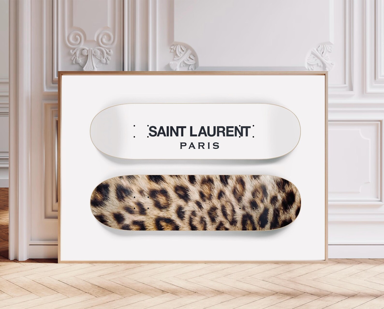 Trendy Designer Poster Skateboard Wall Art Cheetah Print Fashion Wall ...