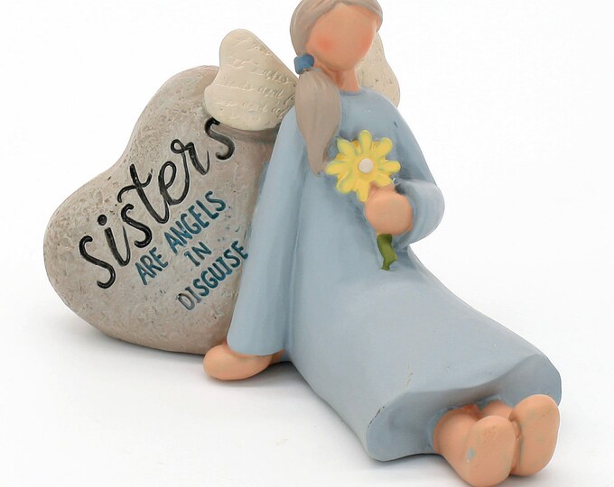 Angel Ornament, Sentiment Angel Figure, Sitting Angel Gift for Sister ...
