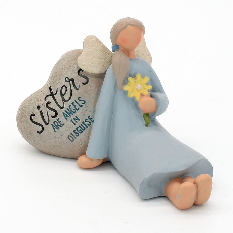 Angel Ornament, Sentiment Angel Figure, Sitting Angel Gift for Sister ...