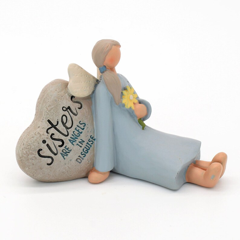 Angel Ornament, Sentiment Angel Figure, Sitting Angel Gift for Sister ...