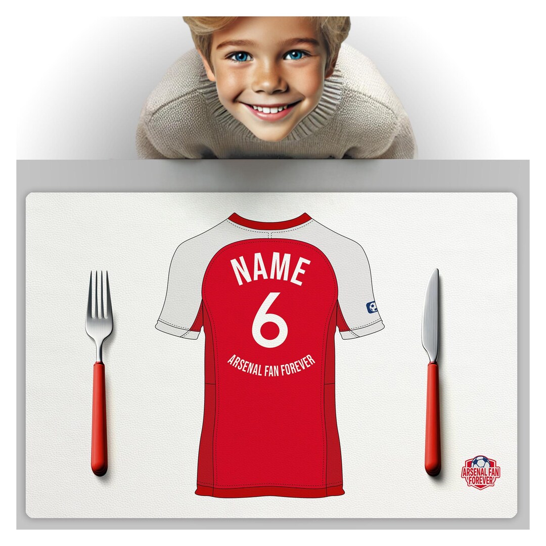 Placemat With "arsenal Fan Forever" - Personalisable for Children & Men ...
