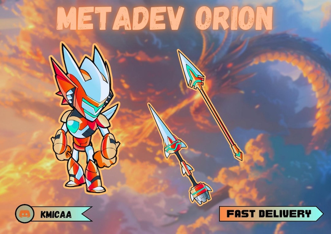 Brawlhalla Metadev Orion Skin | +2 Weapon Skins | Rocket Lance and ...