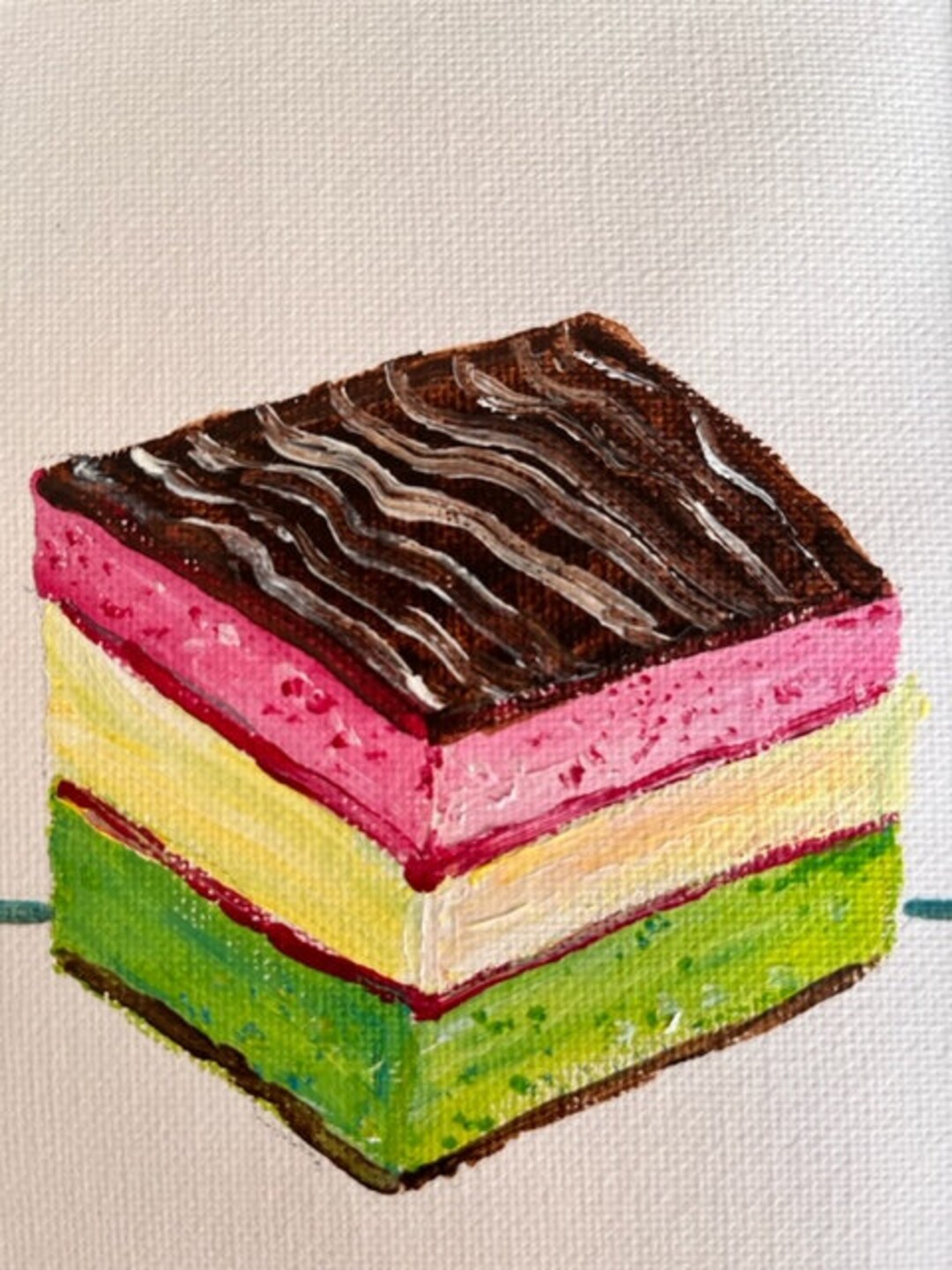 Three Layer Cookie , Italian Pastry, Dessert, an Original Paining That ...