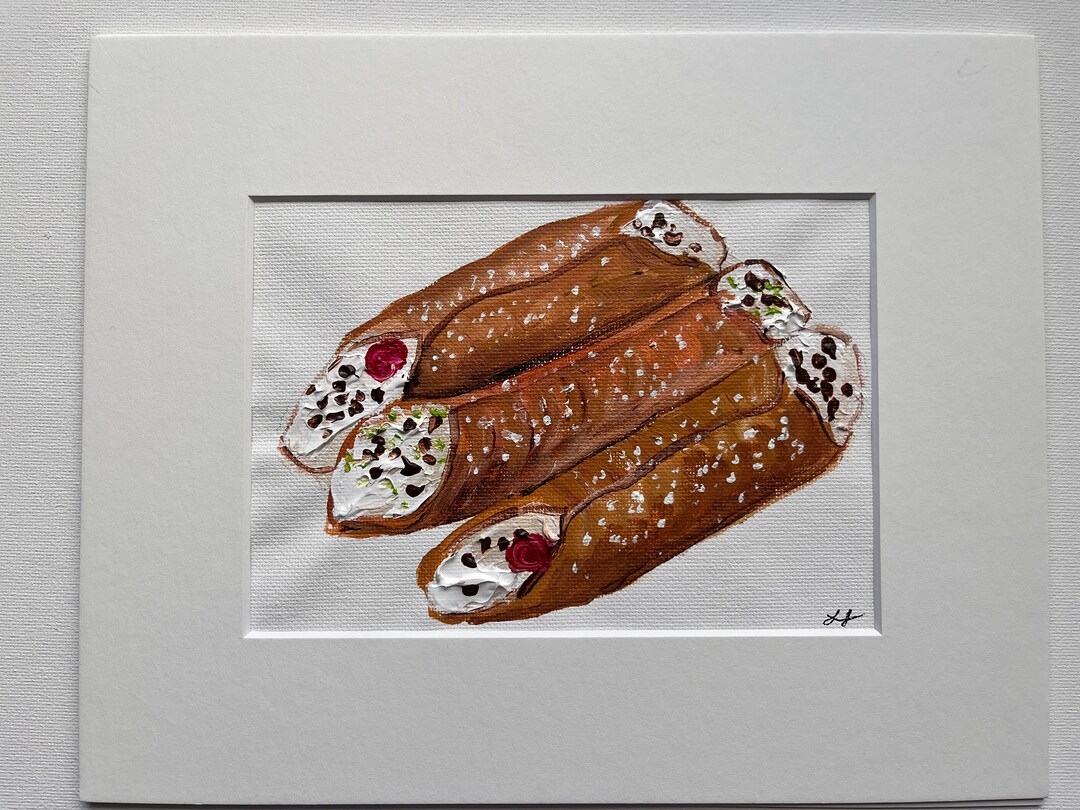 Original Artwork, Cannoli, Acrylic Designer Paintings, Dessert Art ...