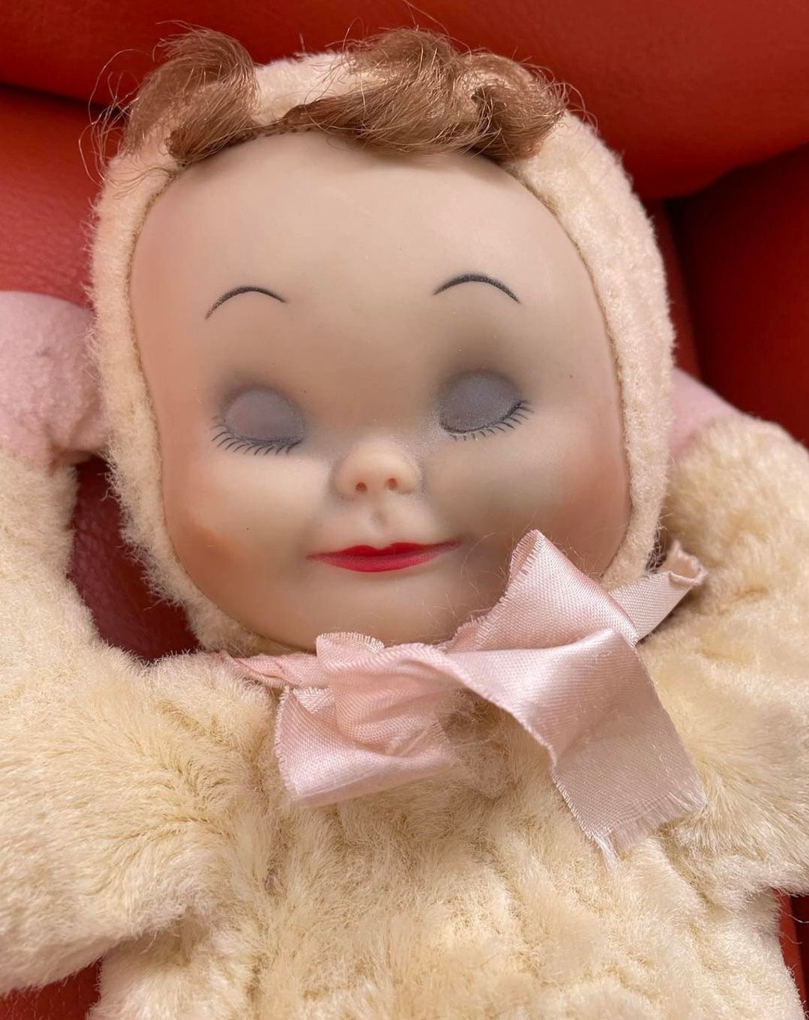 Antique 1959 Rubber Face 15" Baby Doll With Fluffy Plush Body - Etsy