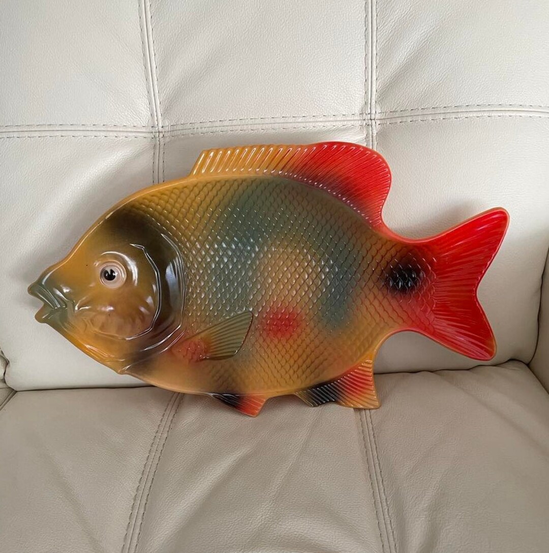 RARE HTF Color! Hoover Mid Century Modern Melamine 19" Fish Serving ...
