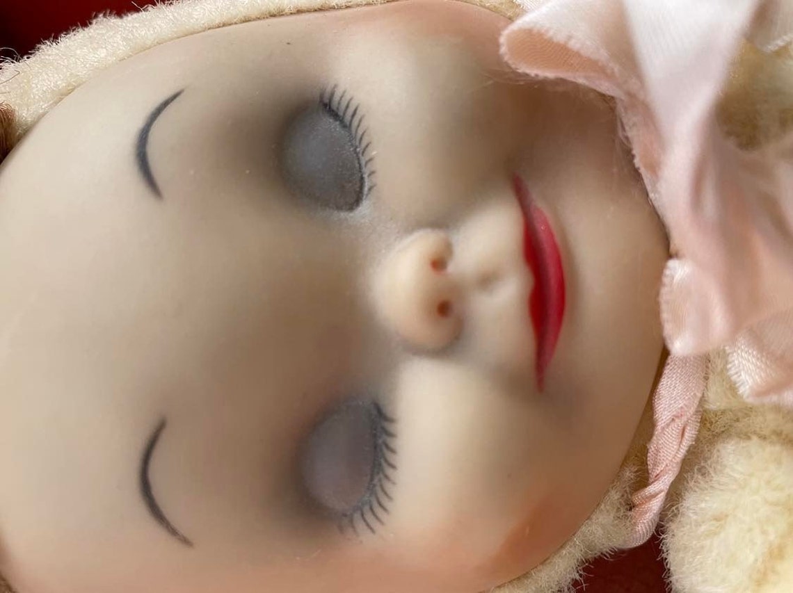 Antique 1959 Rubber Face 15" Baby Doll With Fluffy Plush Body - Etsy