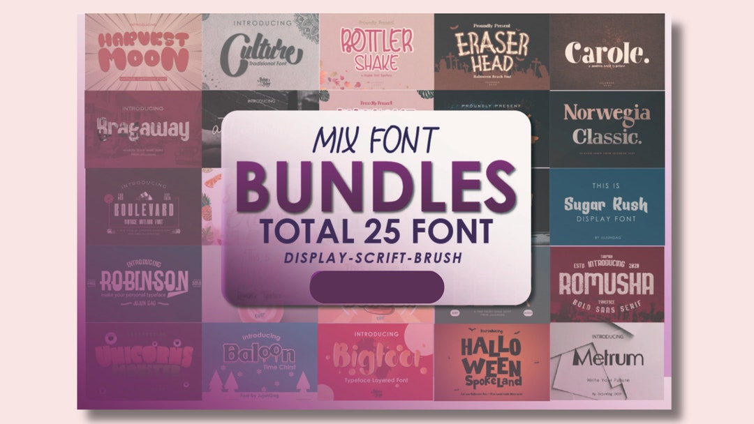 Mix Fonts Bundle, Procreate Fonts, Handwritten Fonts, Farmhouse Fonts ...