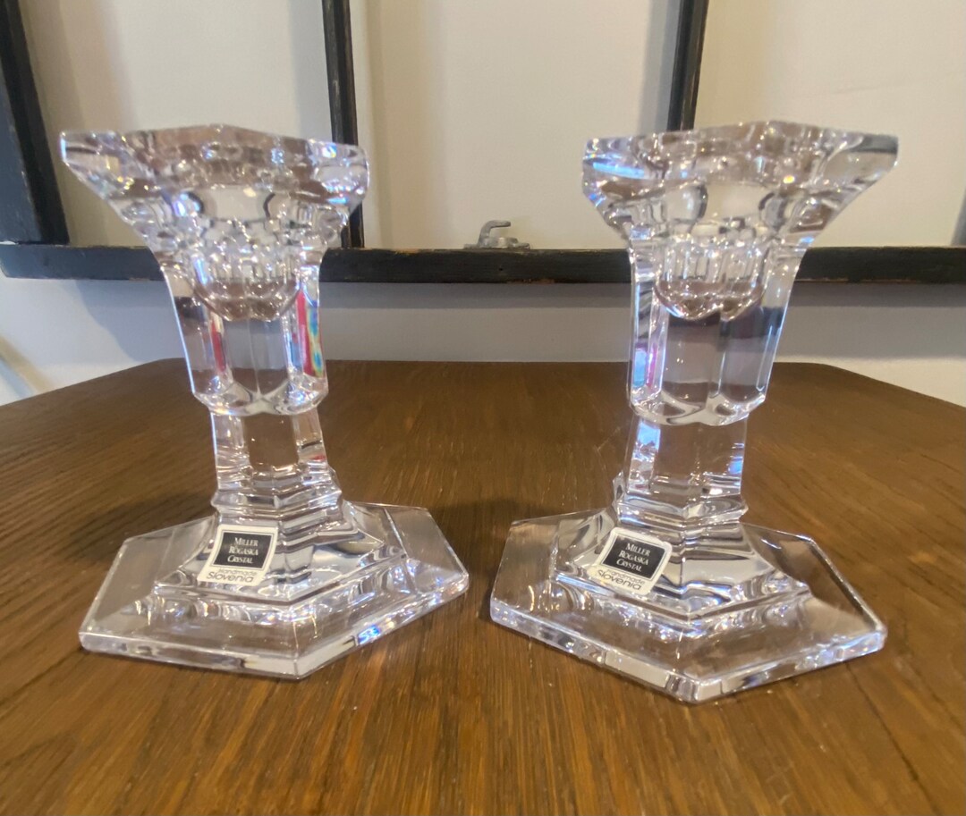 Miller Rogaska, Reed & Barton Pair of 4 Crystal Candlesticks - Etsy