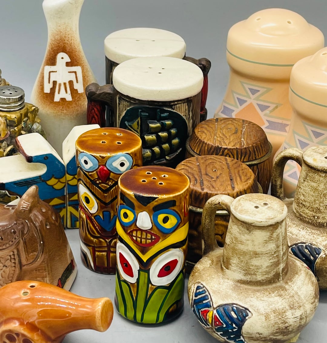 Vintage Native American and American Themed Salt and Pepper Shakers ...