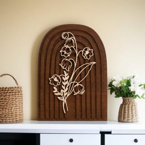 Wood Flower Framed Sign, Birth Flower Art, Farmhouse Wall Decor, Custom ...