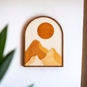 Sun Moon Wood Art, Total Solar Eclipse 2024, Living Room Decor, Sun ...