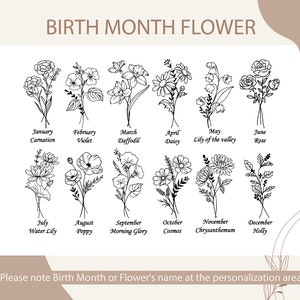 Wildflower Botanical Floral Wood Wall Hanging, Birth Month Flower Gift ...