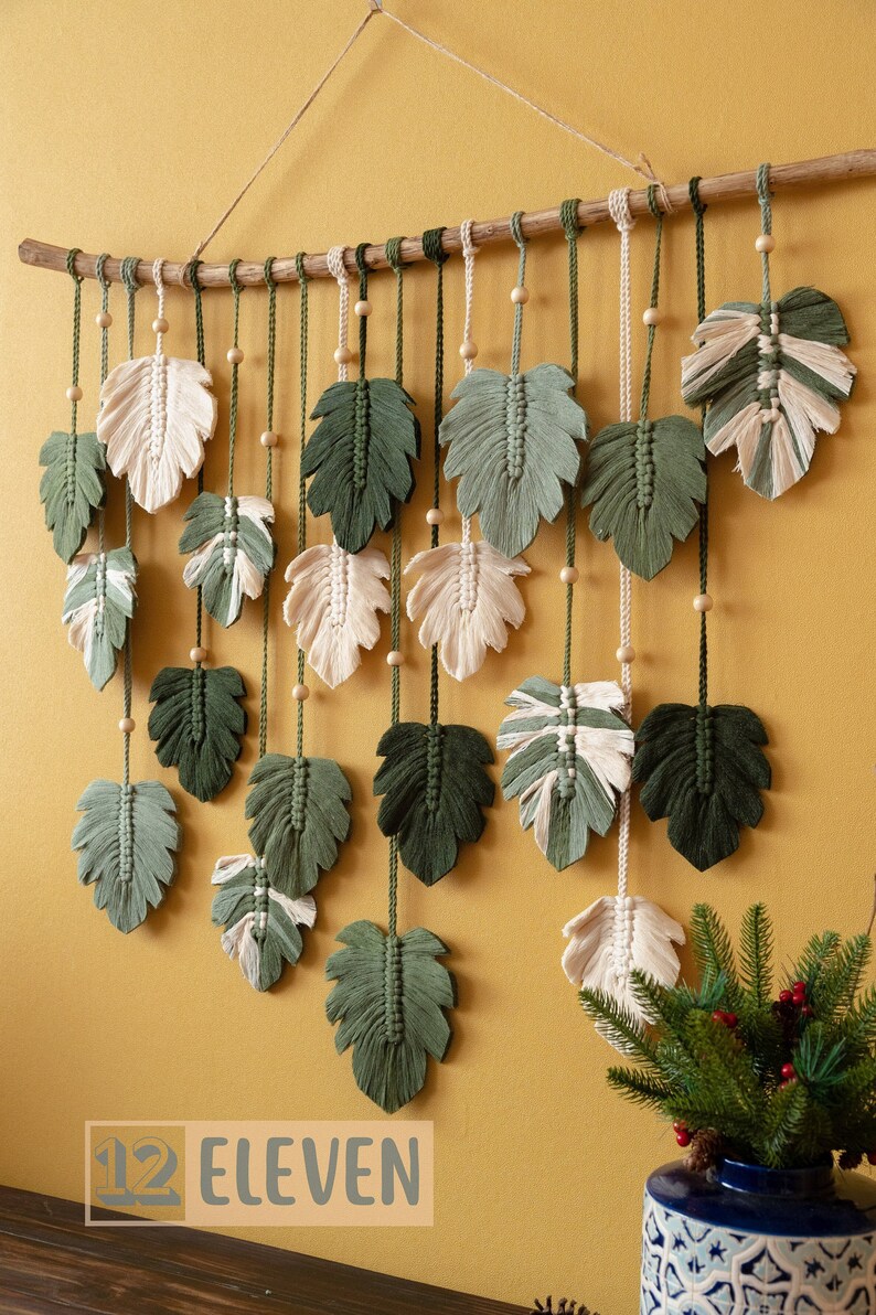 Custom Monstera Leaf Wall Hanging Macrame Wall Decor - Etsy