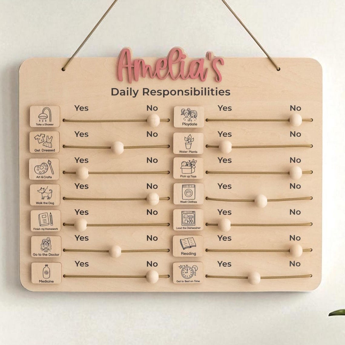 Custom Wooden Chore Chart for Kids – Personalized Task Tracker Y96 - Etsy