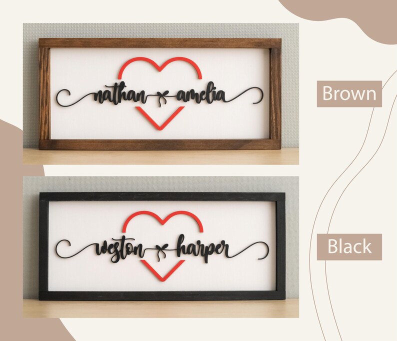 Personalized Couples Name Sign With Heart for Romantic Home Decor Y32 ...