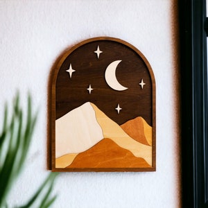 Sun Moon Wood Art, Total Solar Eclipse 2024, Living Room Decor, Sun ...