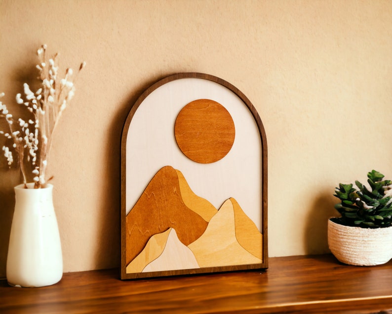 Sun Moon Wood Art, Total Solar Eclipse 2024, Living Room Decor, Sun ...