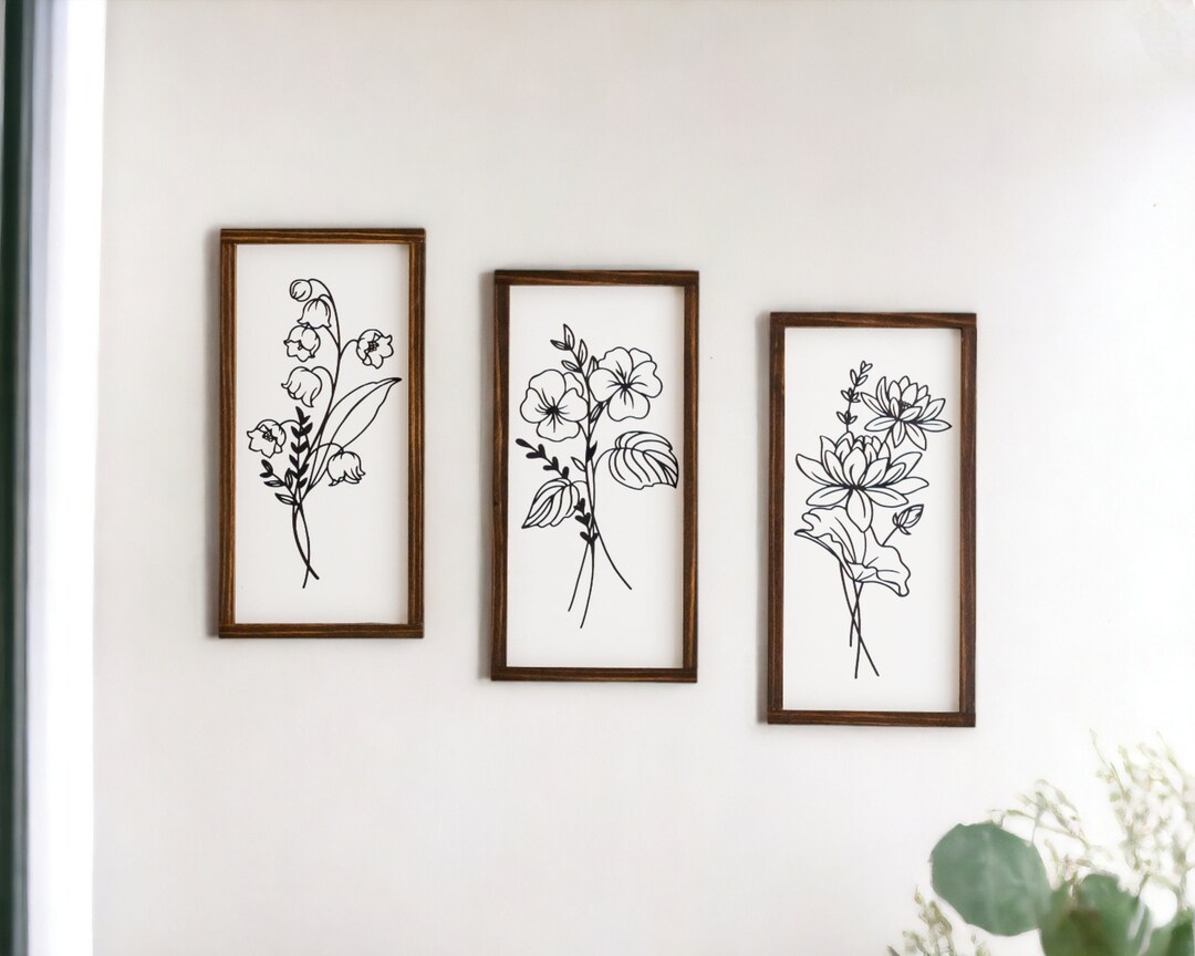 Birth Flower Wood Sign Personalized Floral Arch for Boho Home Decor R26 ...