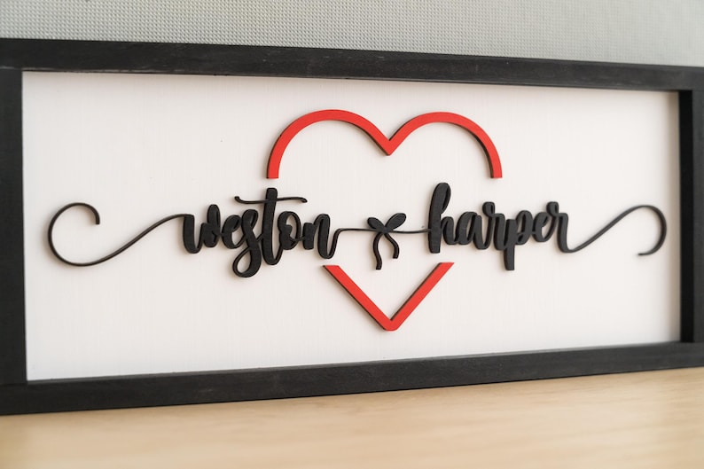 Personalized Couples Name Sign With Heart for Romantic Home Decor Y32 ...