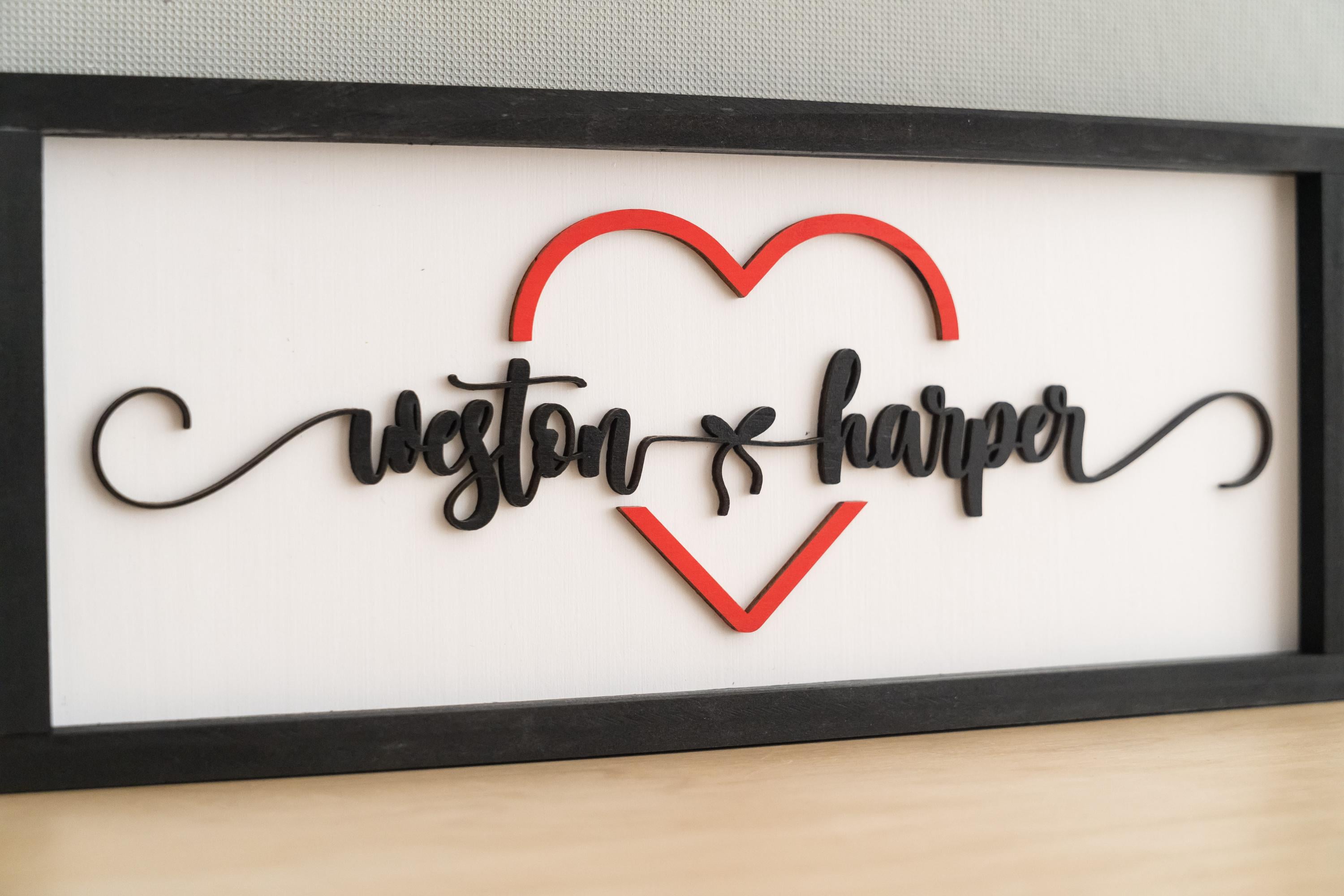 Personalized Couples Name Sign With Heart for Romantic Home Decor Y32 ...