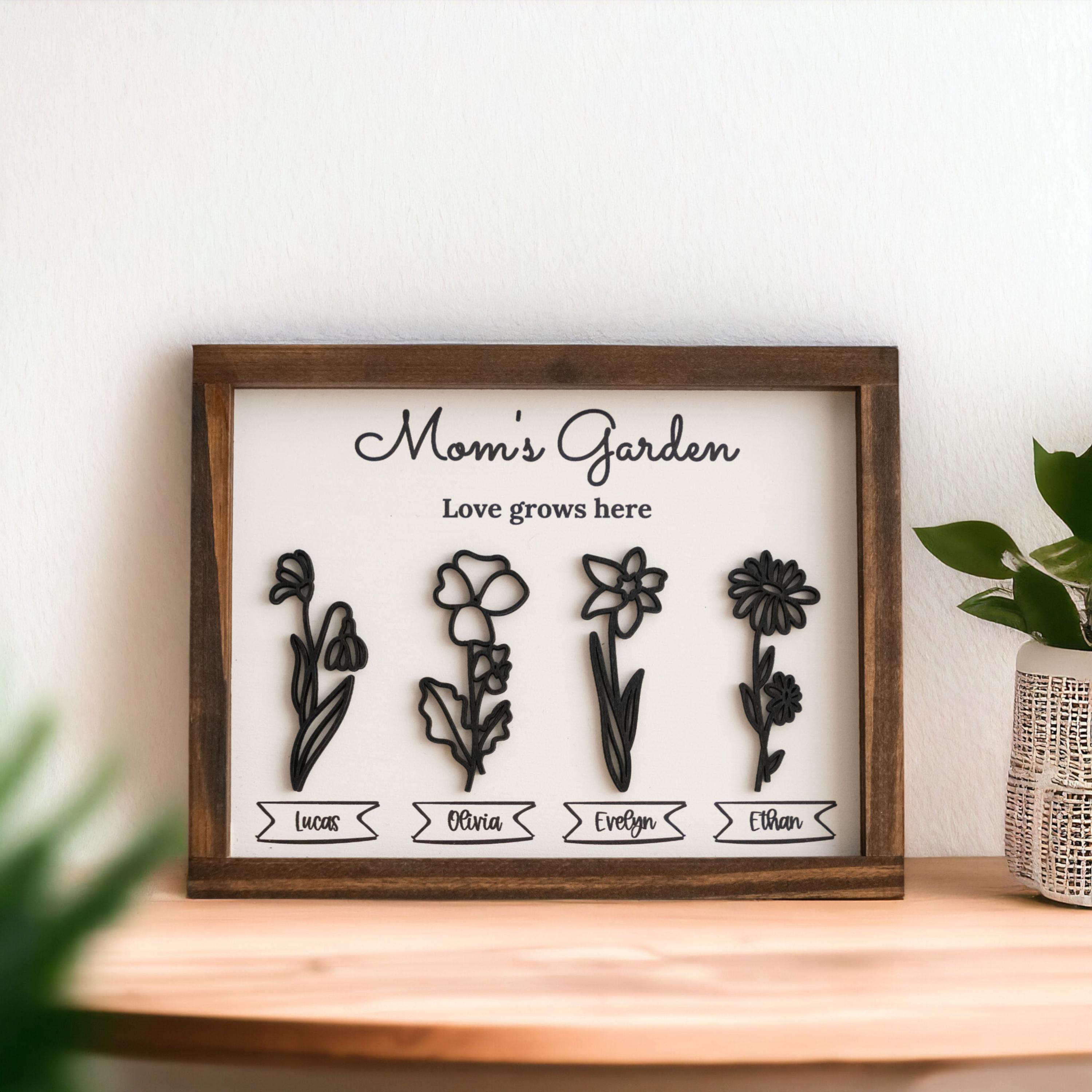 Personalized Wooden Family Garden Sign for Mom Grandma Gift E92 - Etsy