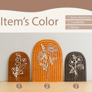 Wildflower Botanical Floral Wood Wall Hanging, Birth Month Flower Gift ...