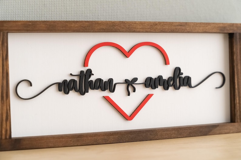 Personalized Couples Name Sign With Heart for Romantic Home Decor Y32 ...