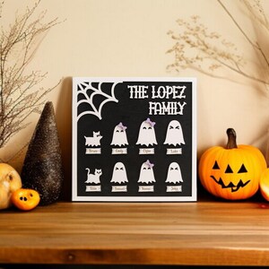 Our Boo Crew Personalized Ghost Family Sign – Wooden Halloween Decor ...