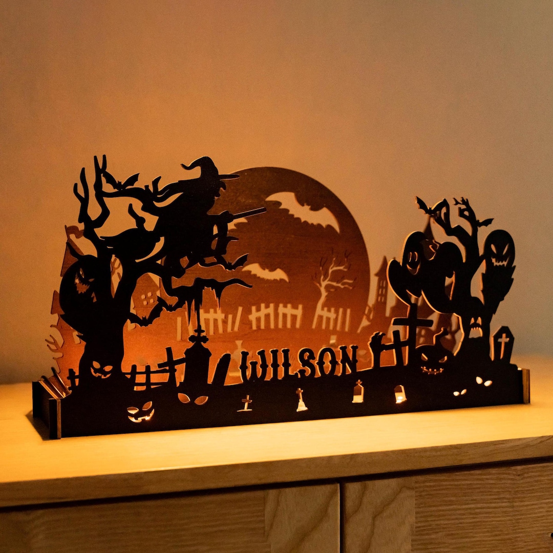 Personalized Halloween Candle Box - Halloween Centerpiece - Halloween ...
