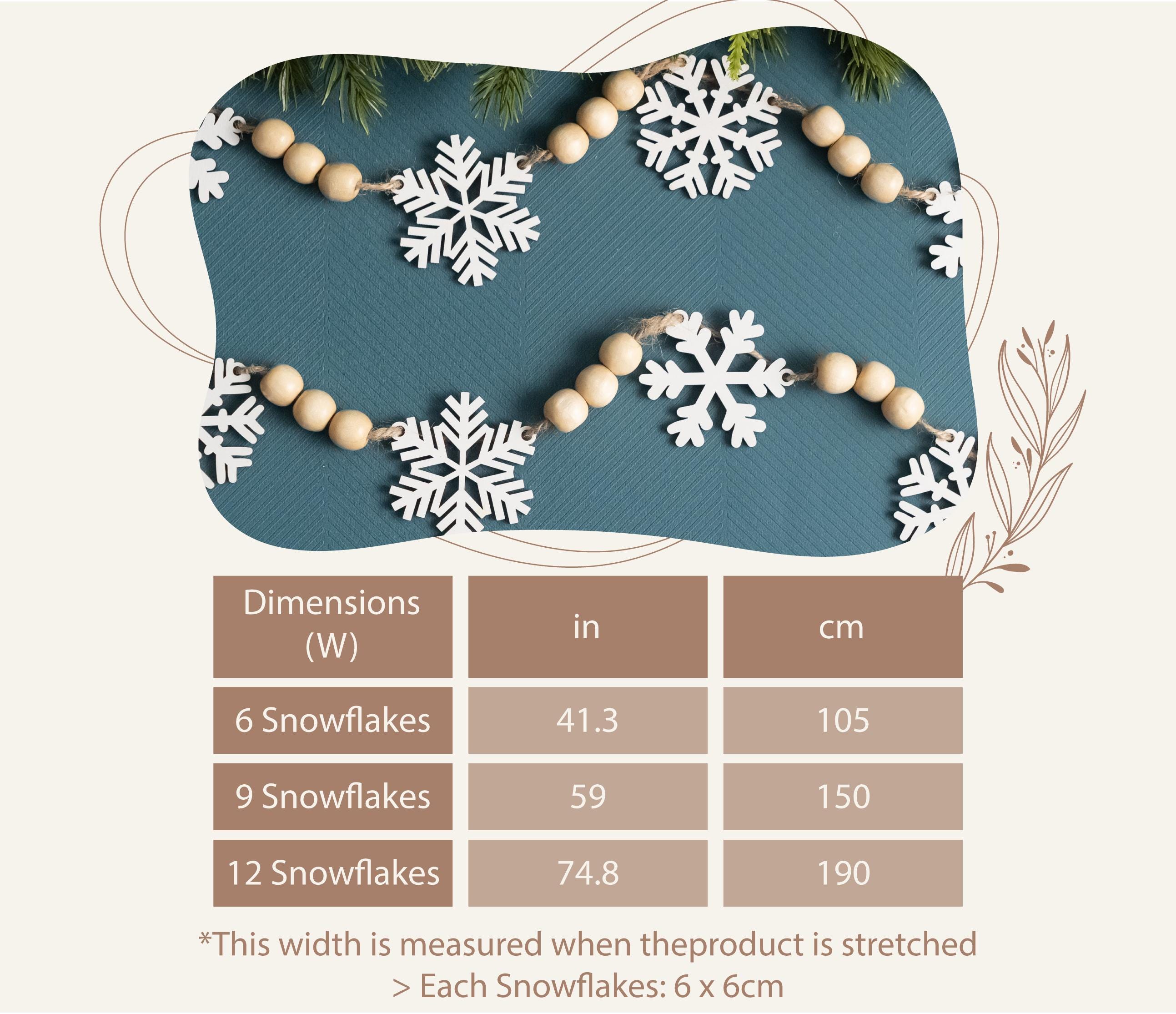 Christmas Snowflake Garland, Christmas Decor, Tree Decorations, Natural ...