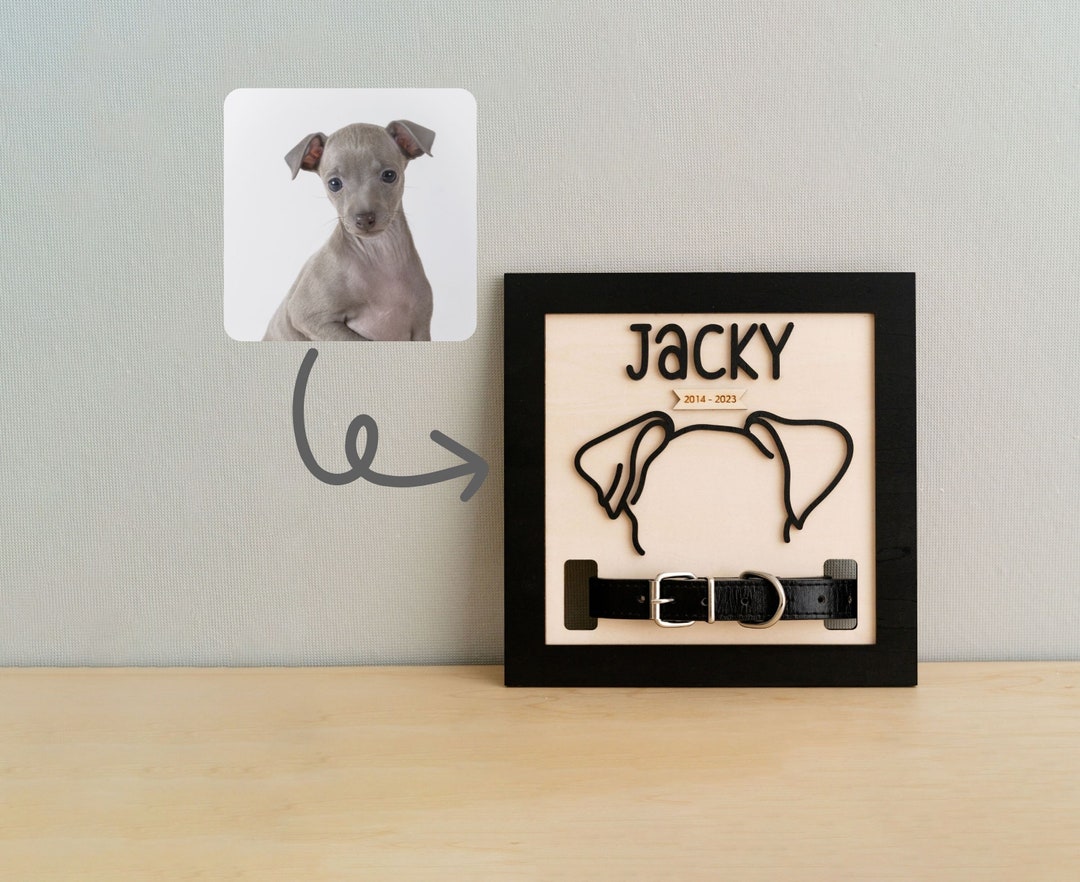 Dog Ear Sign, Dog Ear Art, Cat Loss Gifts, Pet Lover, Memorial Portrait ...