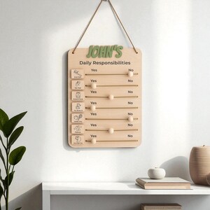 Custom Wooden Chore Chart for Kids – Personalized Task Tracker Y96 - Etsy
