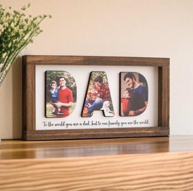 Custom Dad Photo Frame, Personalized Wooden Gift for Dad, Father's Day ...
