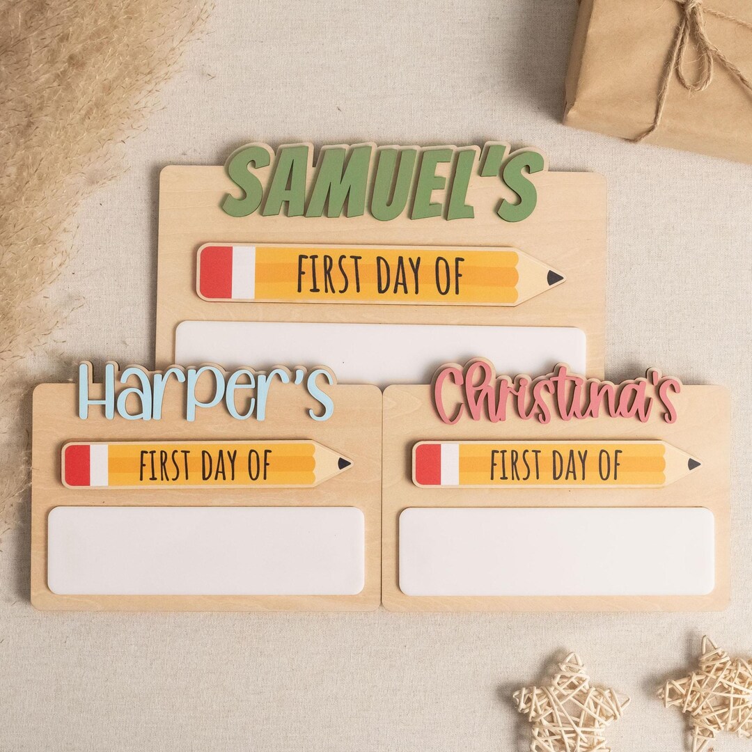 Custom First Day of School Sign, Birthday Gift for Kids, Reusable ...