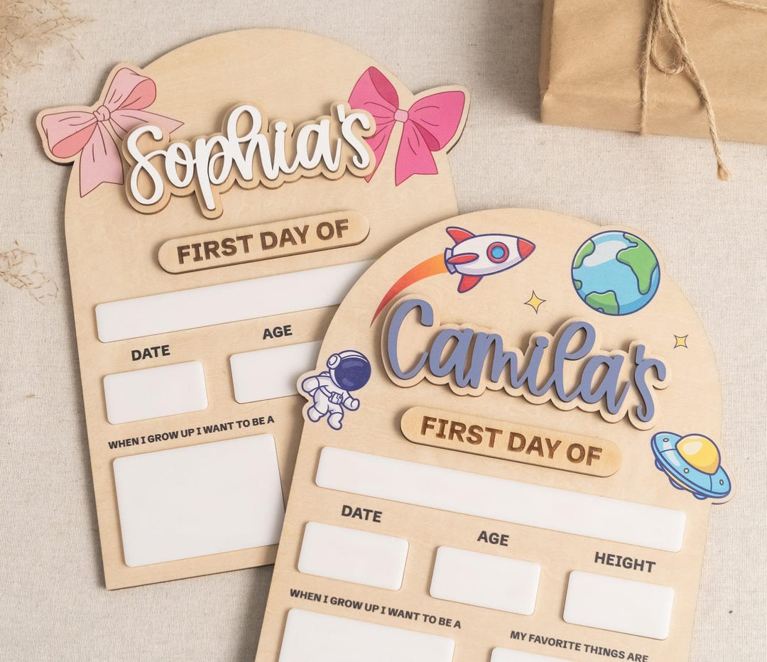 Personalized Interchangeable First Day of School Sign for Kids, First ...