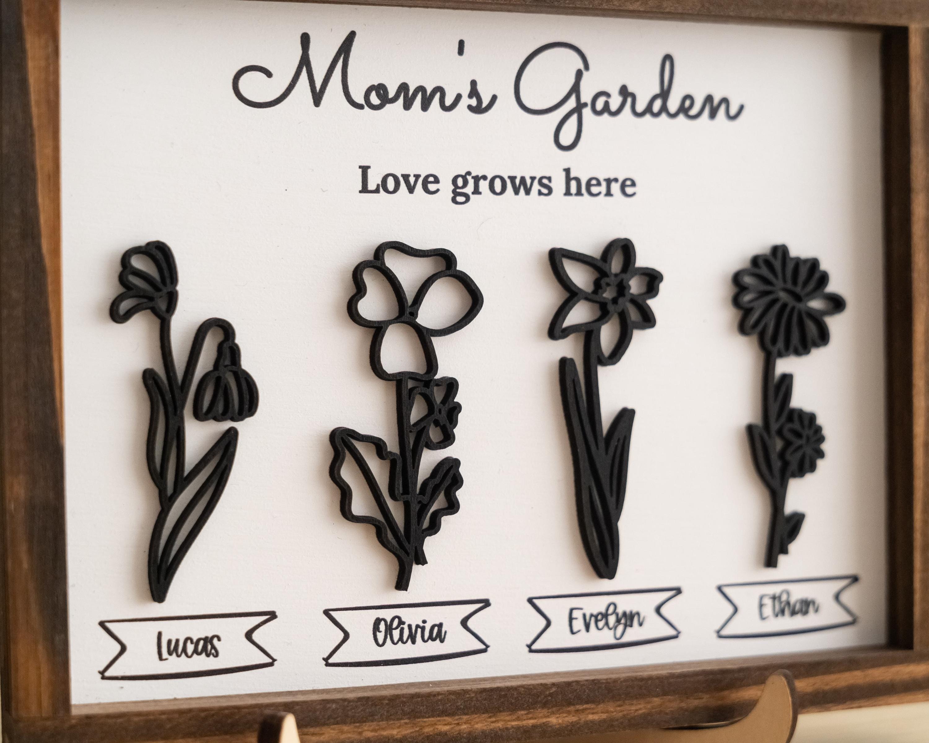 Personalized Wooden Family Garden Sign for Mom Grandma Gift E92 - Etsy
