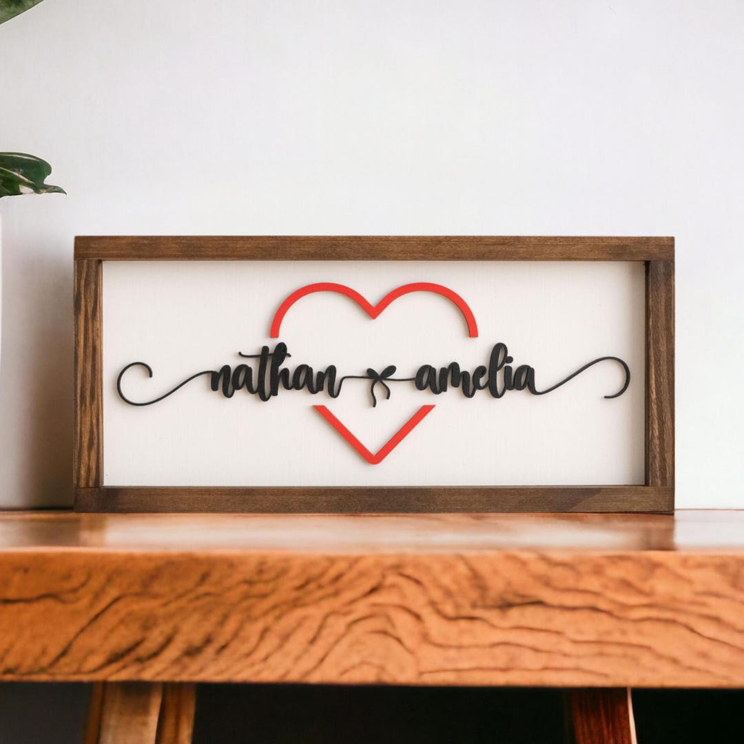 Personalized Couples Name Sign With Heart for Romantic Home Decor Y32 ...