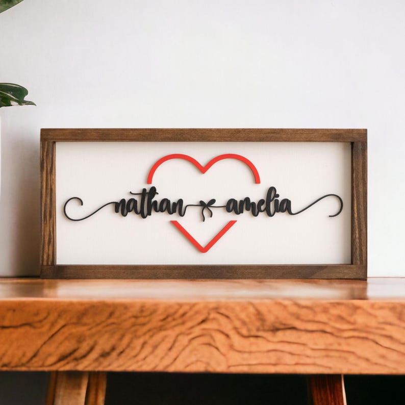 Personalized Couples Name Sign With Heart for Romantic Home Decor Y32 ...