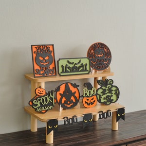 Wood Halloween Tiered Svg, Svg Cut File, Halloween Decor, Halloween ...