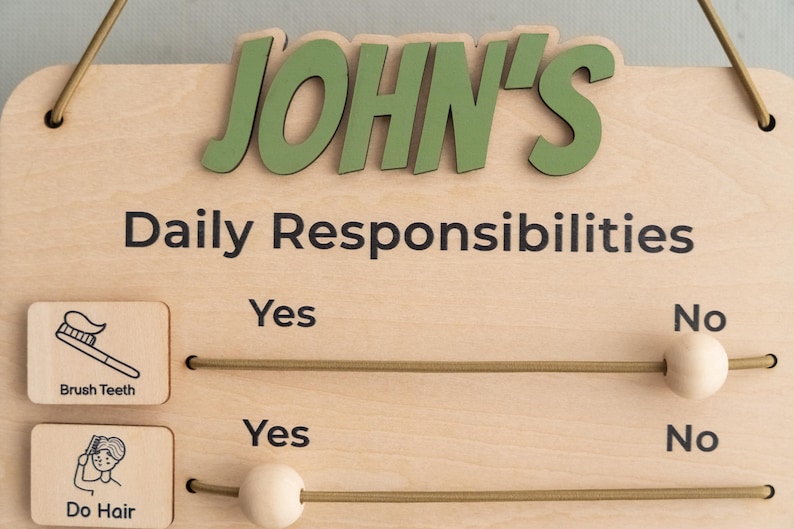 Minimalist Wooden Routine Chart – Kids Daily Task Tracker Y96 - Etsy
