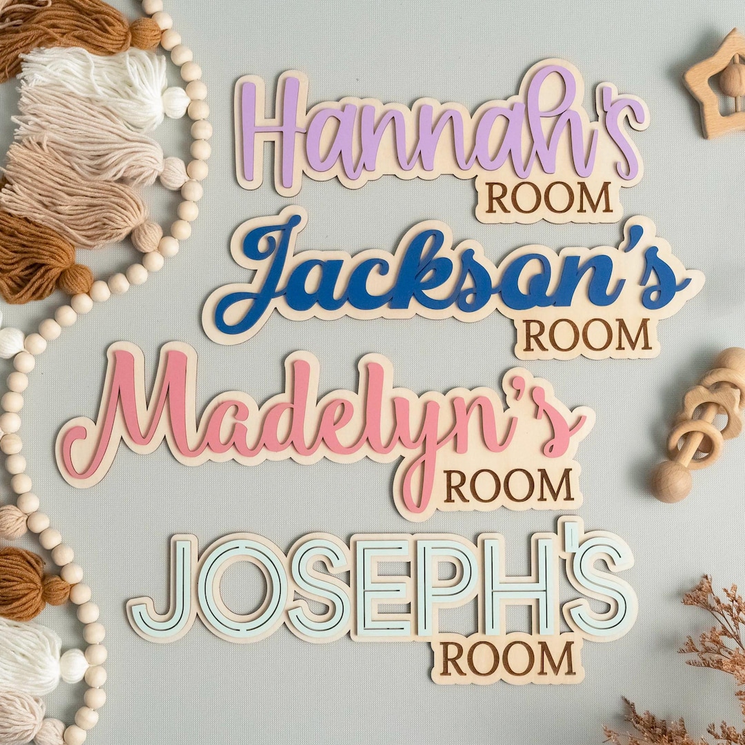 Personalized Playroom Name Sign, Kids Study Room Decor, Custom Wooden ...